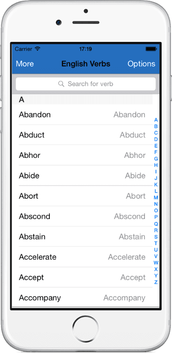 English Verb Conjugator for iOS and Android