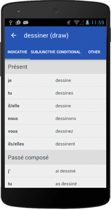 French Verb Conjugator for iOS and Android