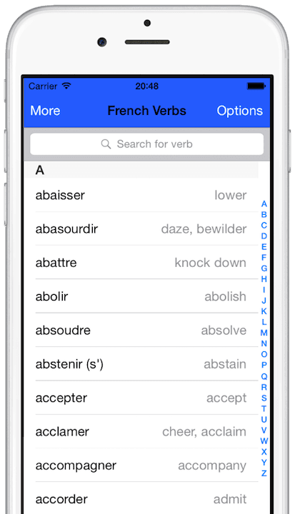 French Verb Conjugator for iOS and Android