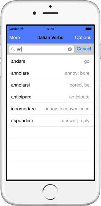 Italian Verb Conjugator for iOS and Android