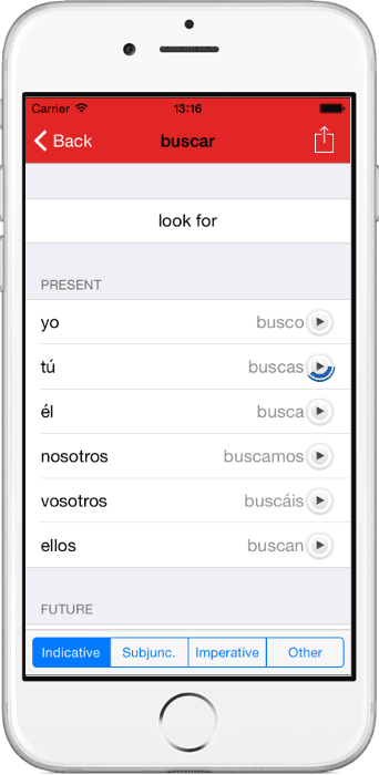 Spanish Verb Conjugator for iOS and Android